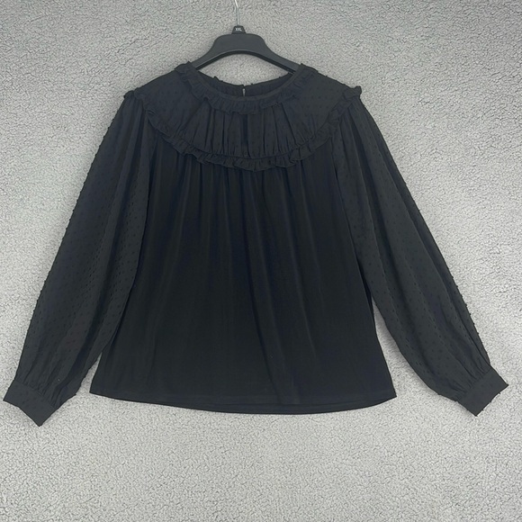 CeCe | Tops | Cece Black Sheered And Layered Upper And Sheer Bell ...